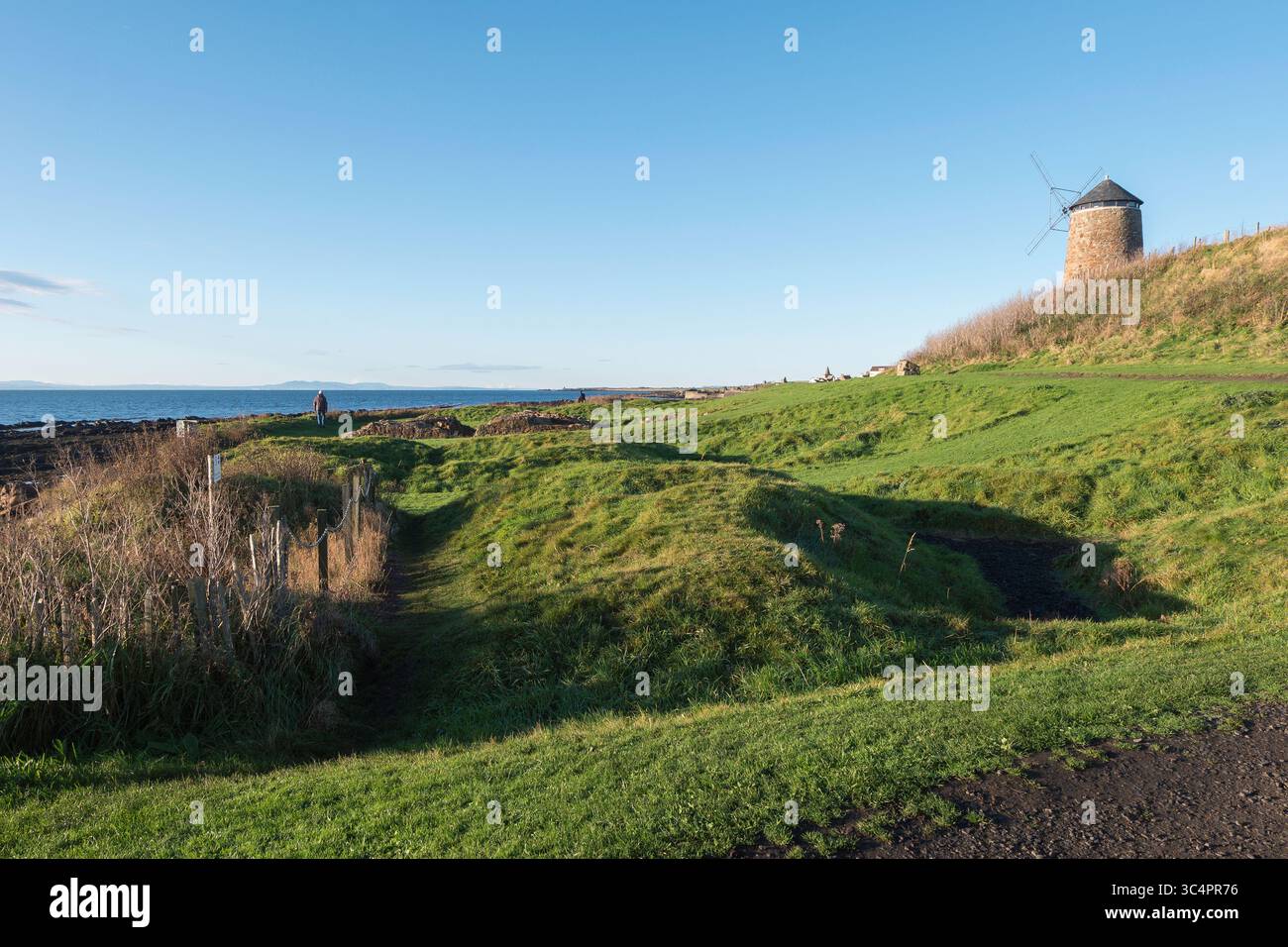 The Windmill and Salt Pans on the Fife Coastal Path at St Monans, Fife ...