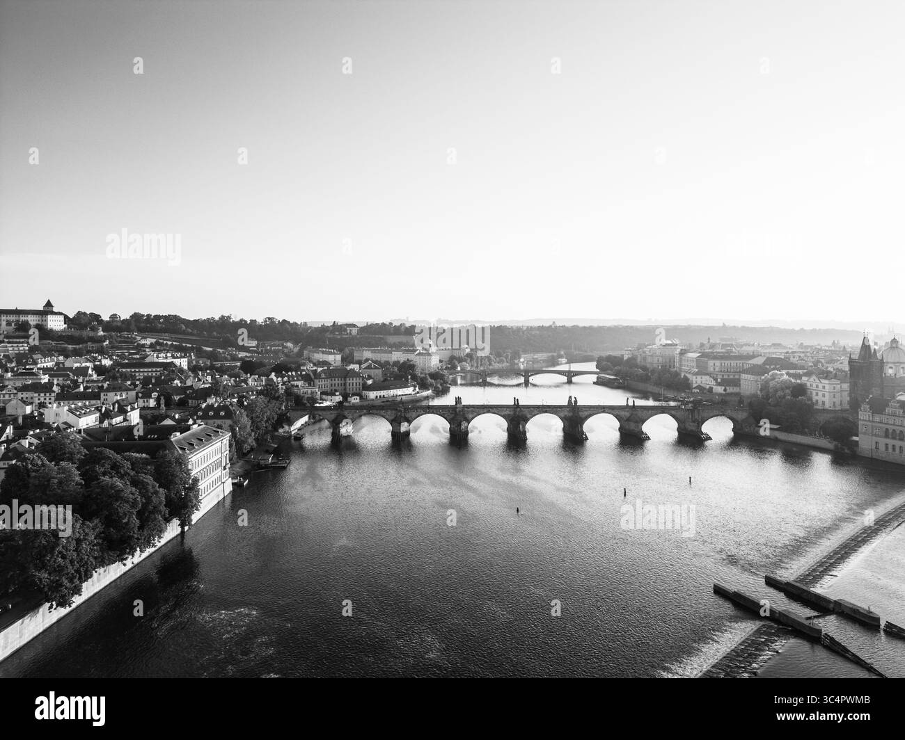 Aerial morning view landscape Black and White Stock Photos & Images - Alamy