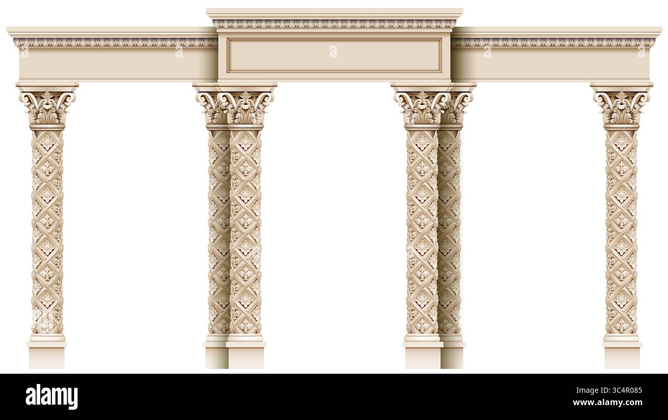 Facade white building columns Cut Out Stock Images & Pictures - Alamy