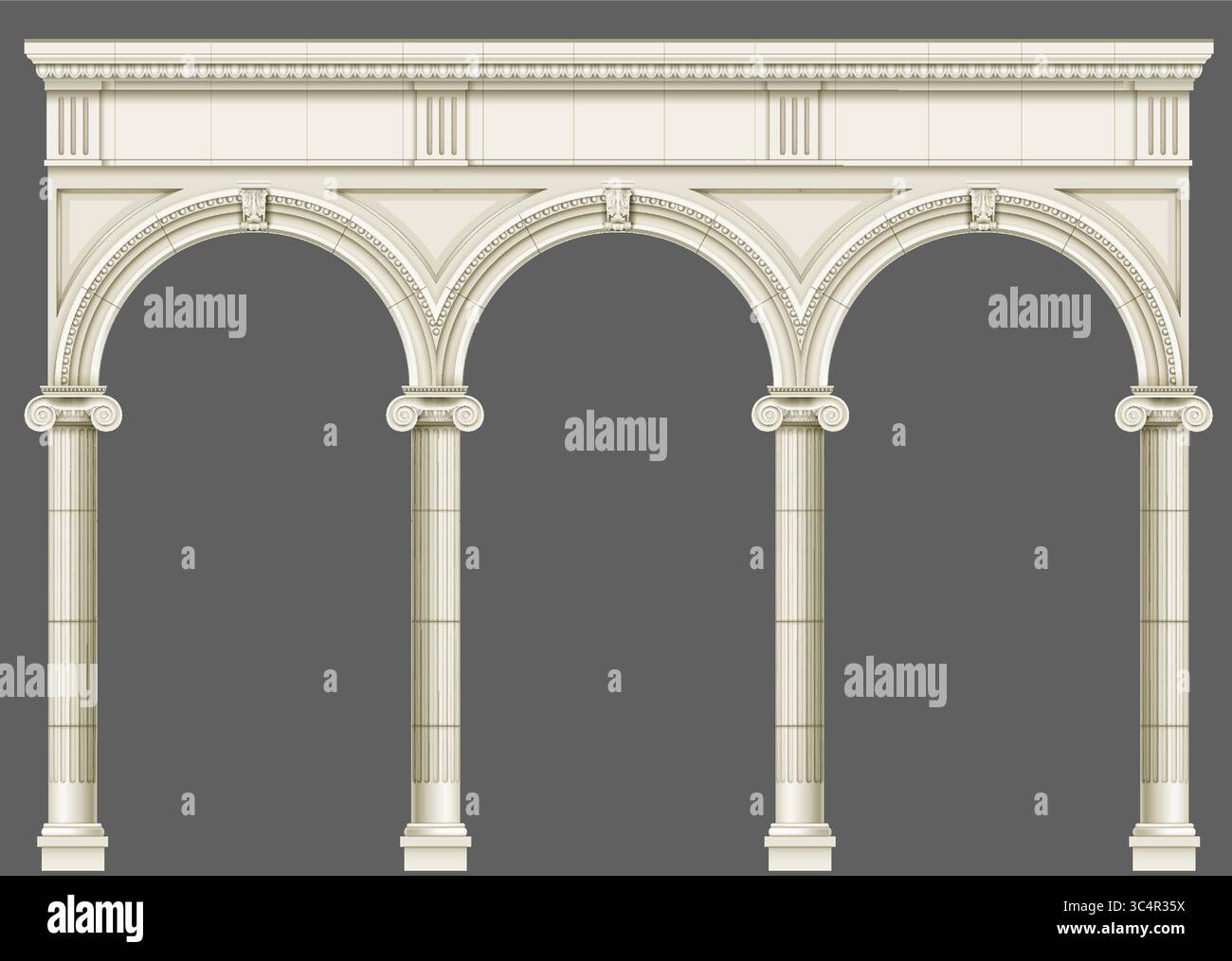 Antique white colonnade with columns Stock Vector Image & Art - Alamy