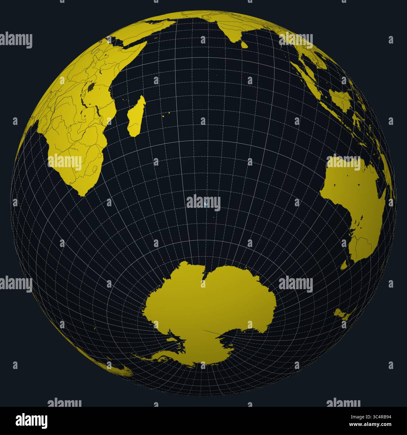 French Southern and Antarctic Lands on Globe. Country view on the world ...