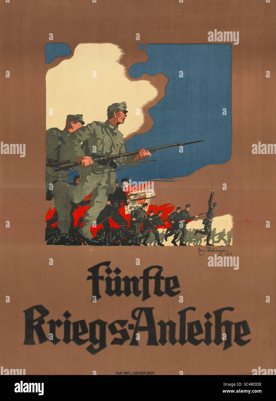 Poster for the 5th War Loan, Austriam 1916, Vintage 1910s Poster by ...