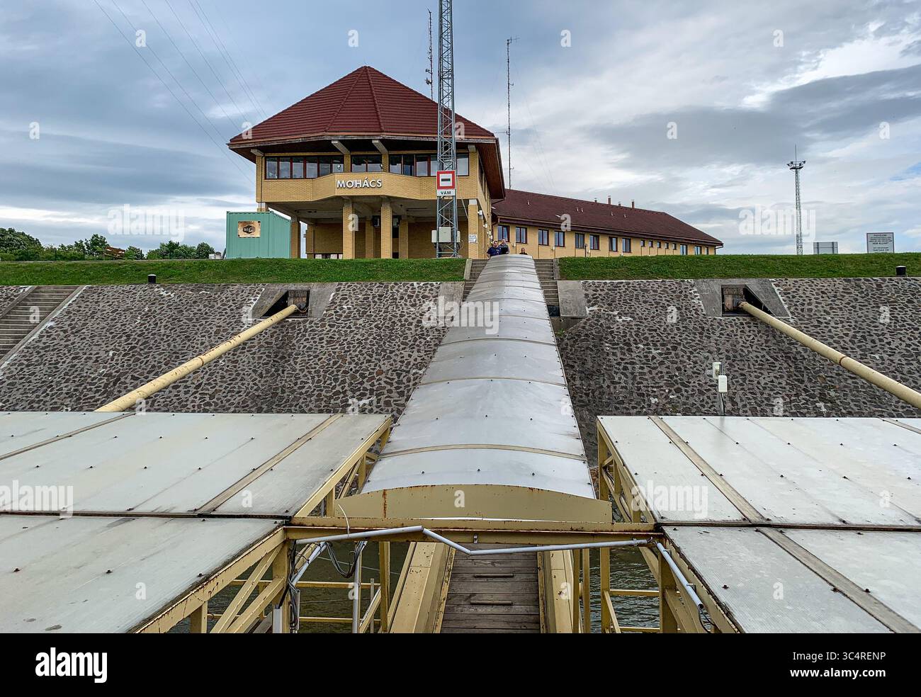 Mohács Schengen border control on the Danube River, Hungary Stock Photo ...