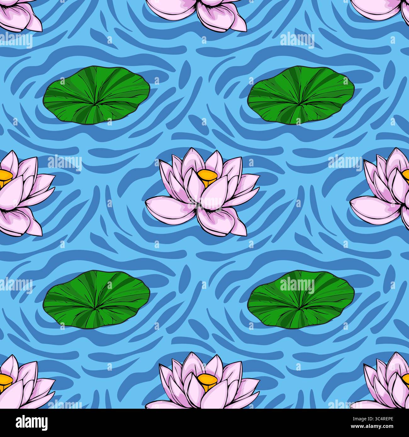 Fresh water floating flowers Stock Vector Images - Alamy