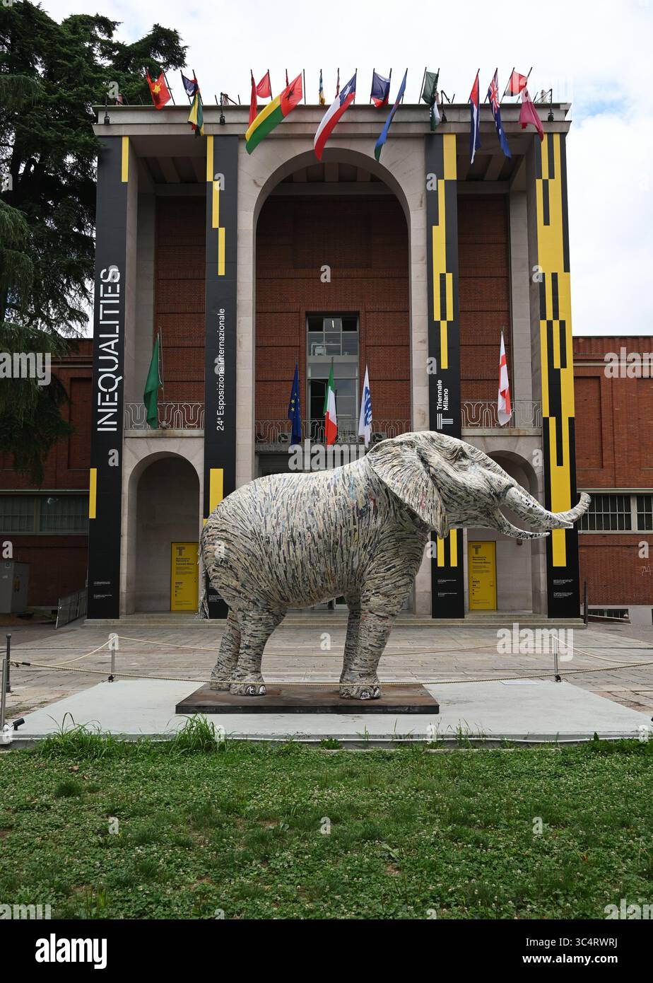Milan, Italy The Namibian elephant, a monumental sculpture by Jacopo ...