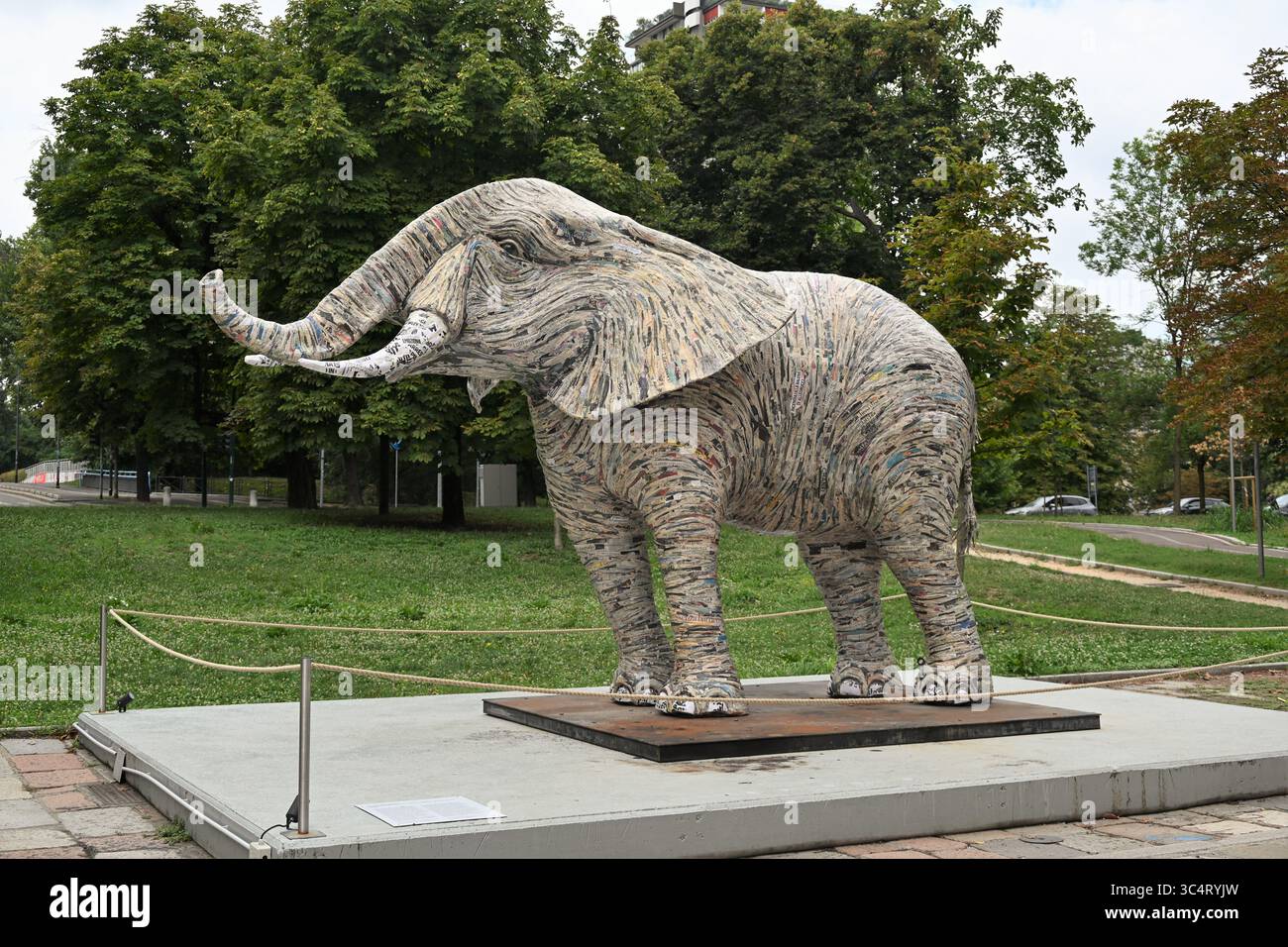 Milan, Italy The Namibian elephant, a monumental sculpture by Jacopo ...