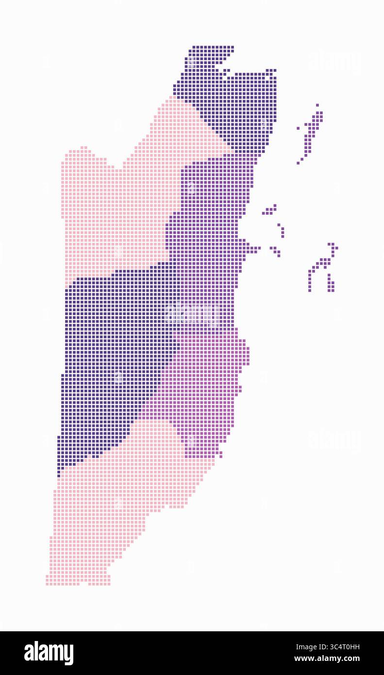 Belize dotted map. Digital style map of the country on white background ...