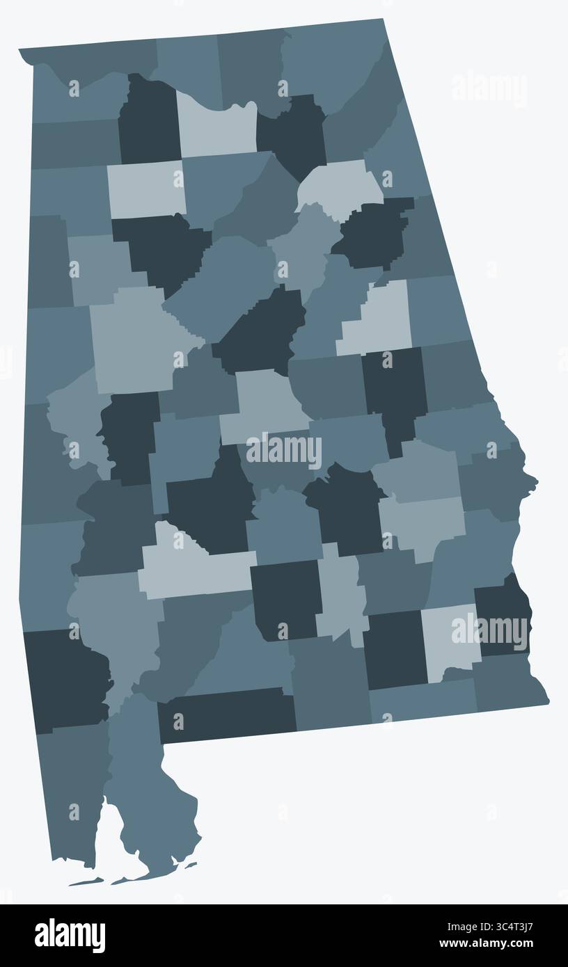 Map of Alabama with counties. Just a simple state border map with ...