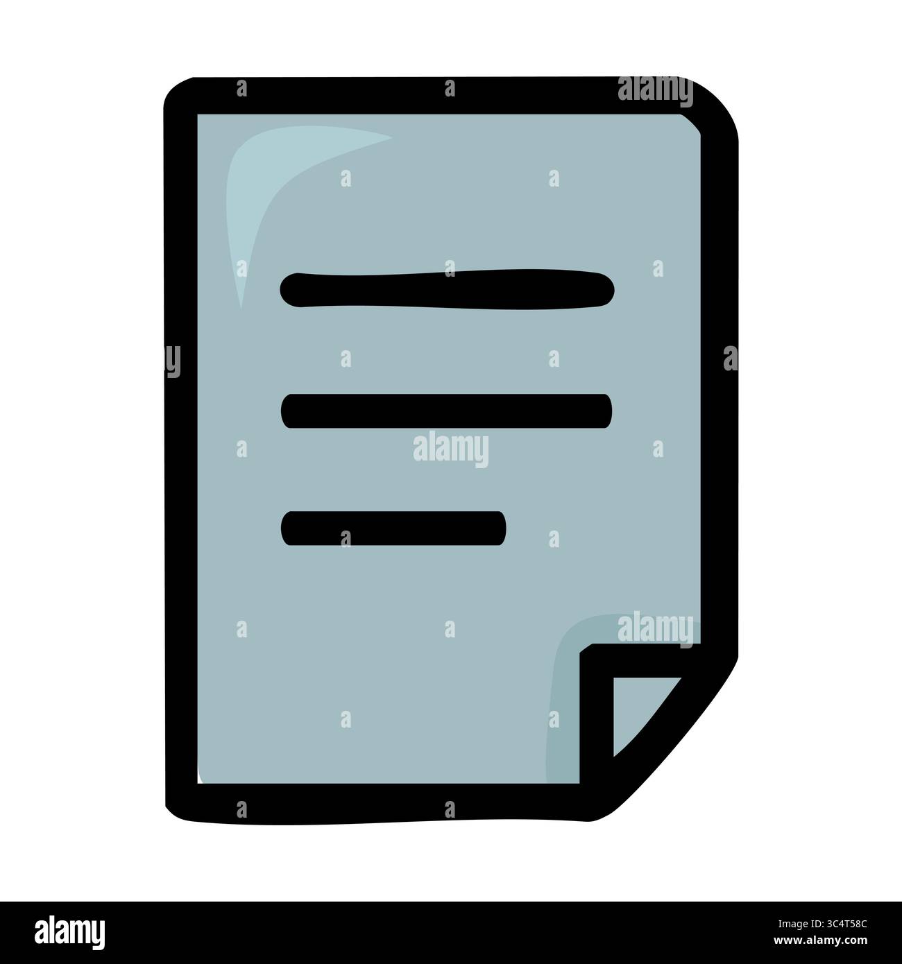A vector illustration of a stylized document icon, featuring a teal ...