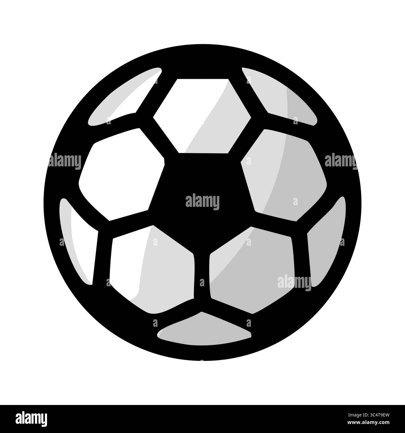 Stylish vector illustration of a soccer ball with a bold black outline ...