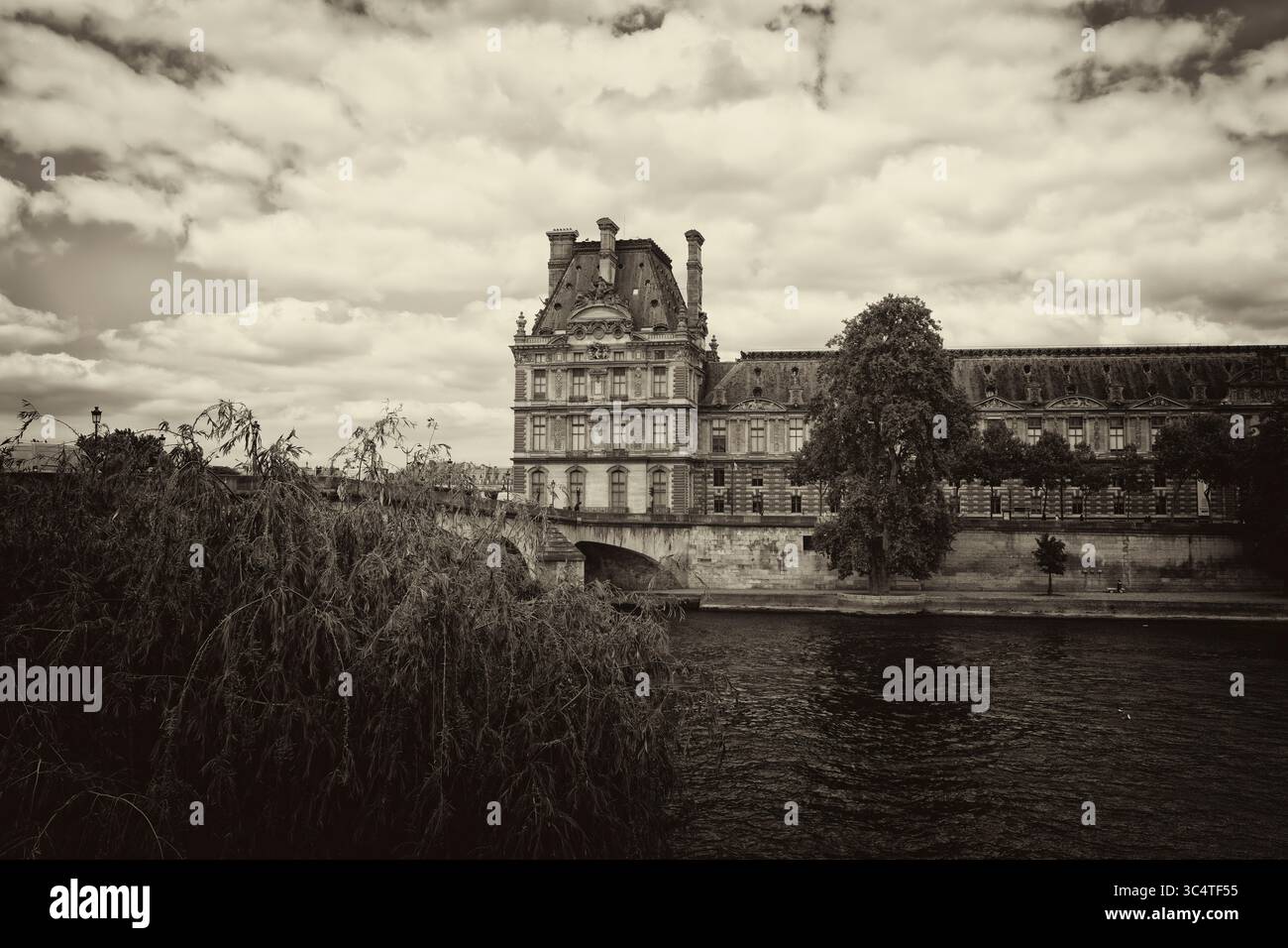 The Pavillon de Flore, part of the Louvre Palace in Paris, stands at ...