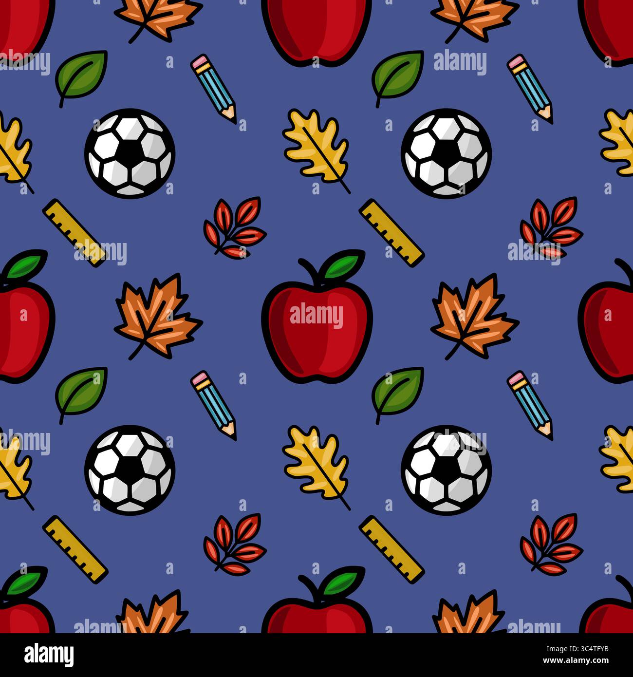 Vector seamless pattern featuring a playful back-to-school design with ...