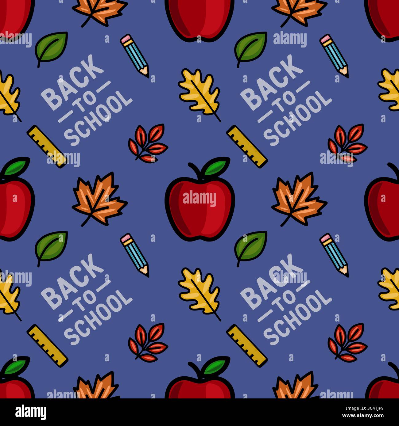 A vibrant vector seamless pattern celebrating back-to-school season ...