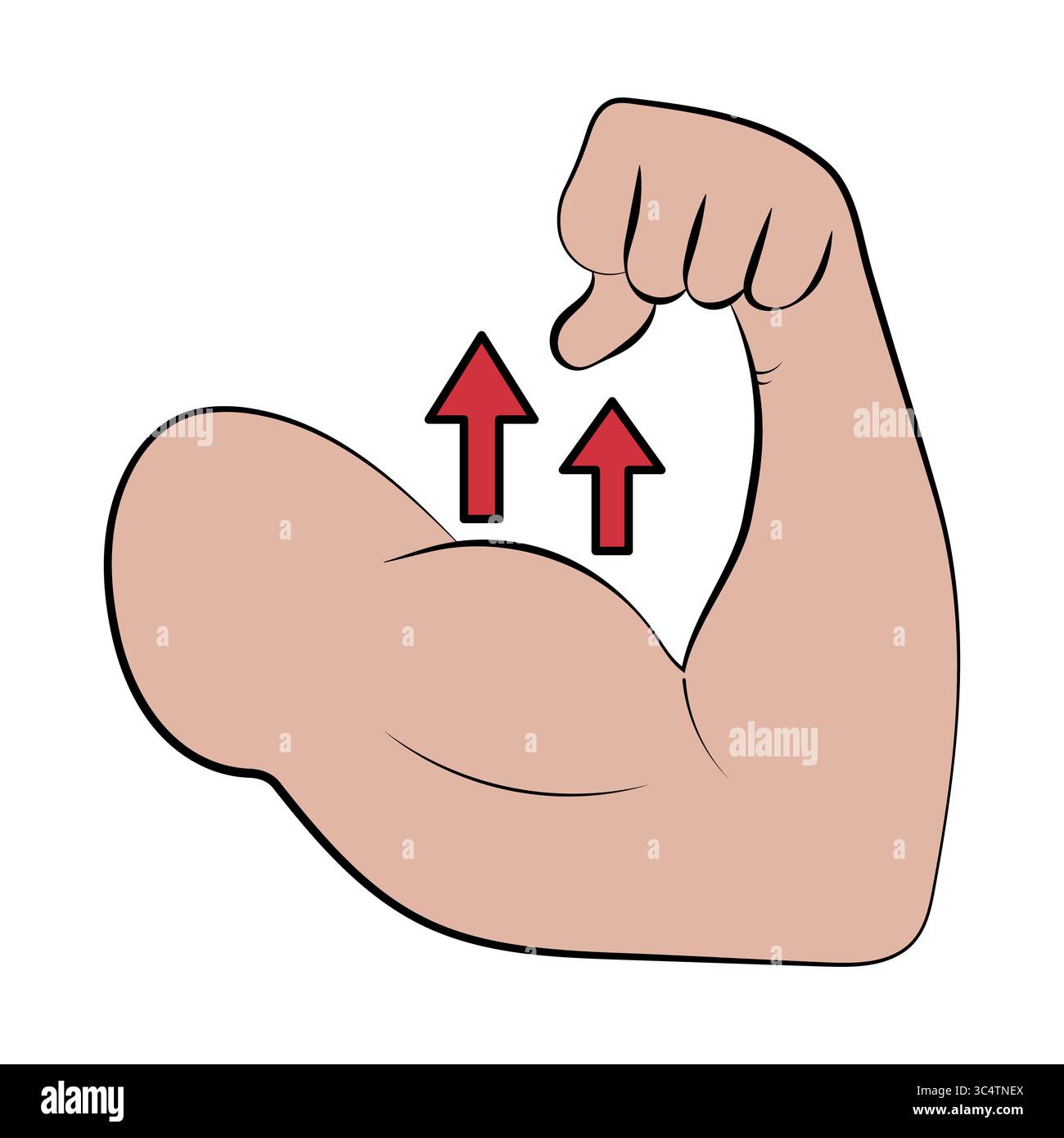 Strong Arm with Upward Arrows. Symbol of Strength and Growth. A ...