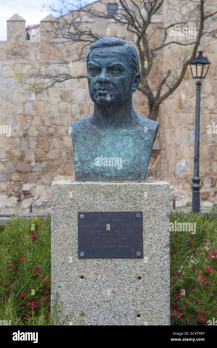 Avila, Spain - May 5th, 2025: Ruben Dario bust, Nicaraguan poet who ...