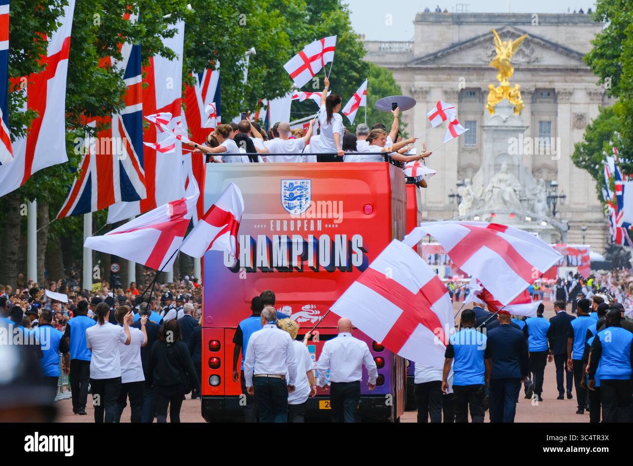 London, UK. 29th July, 2025. The Lionesses Victory Parade works its way ...
