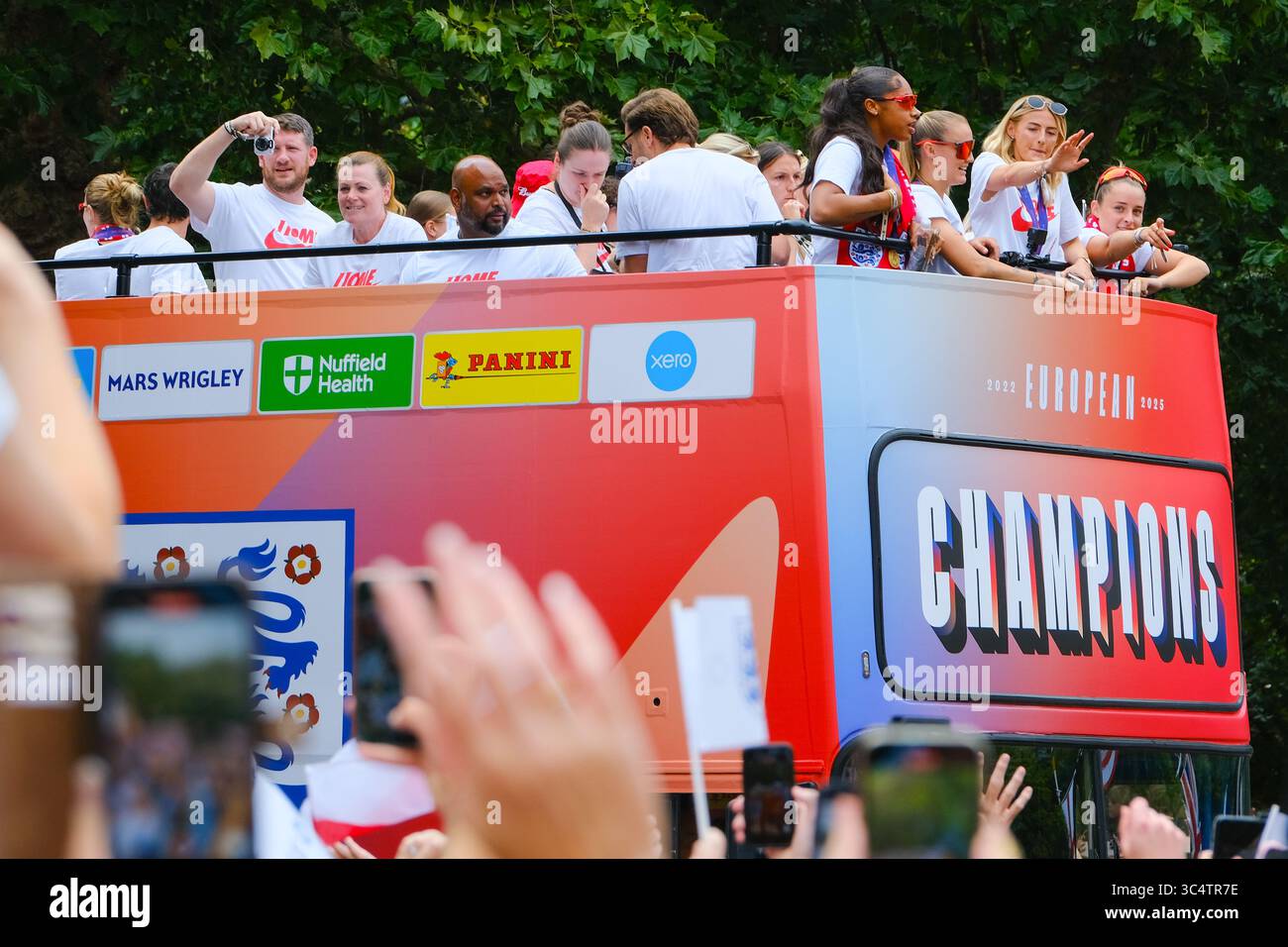 London, UK. 29th July, 2025. The Lionesses Victory Parade works its way ...