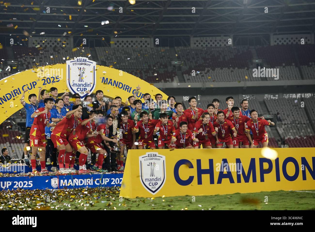 Jakarta, Indonesia, 29 July 2025 Vietnam U23 Celebration during prize giving ceremony of AFF ...
