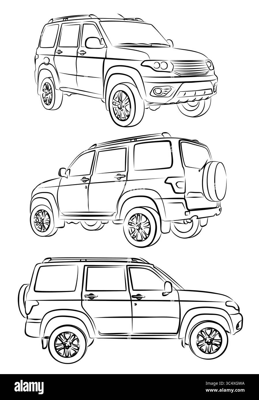 Sketch of a large off road car Stock Vector Image & Art - Alamy