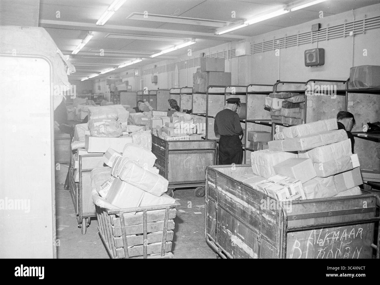 Parcel post, crowds for St. Nicholas, PTT, postal services, city post ...
