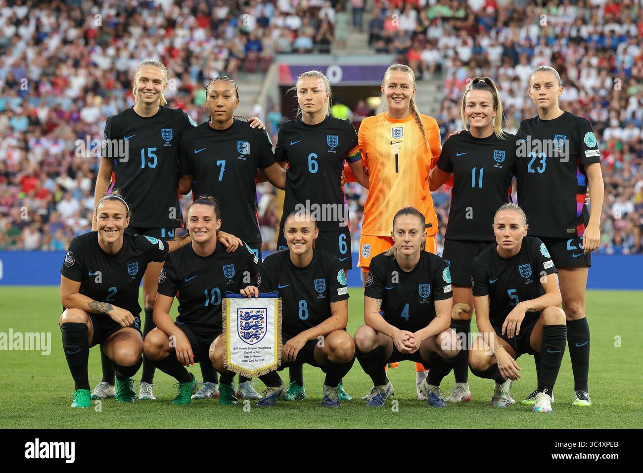 Geneva, Switzerland, 22nd July 2025. The England starting eleven line ...