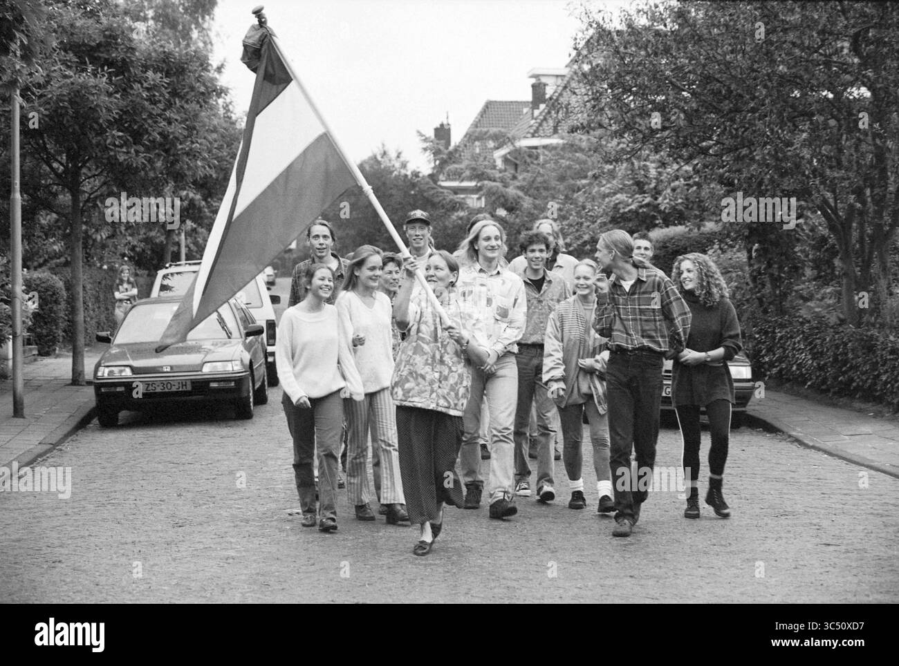 Mrs Vonk with flag, Heemstede, Heemstede, The Netherlands, 15-06-1994 ...
