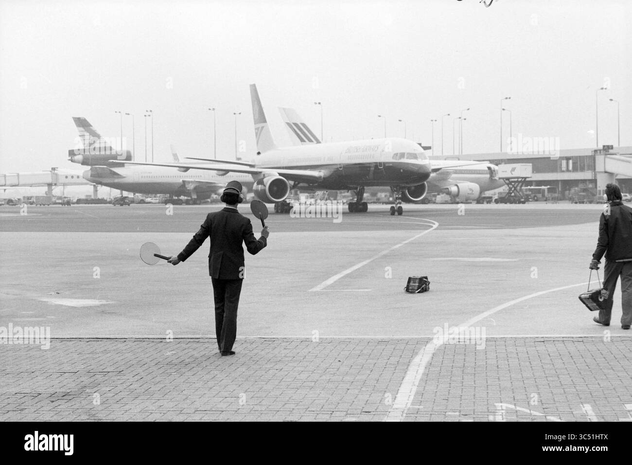 Ground crew member Black and White Stock Photos & Images - Alamy