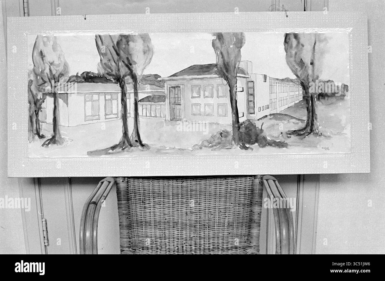 Modern architectural painting Black and White Stock Photos & Images - Alamy