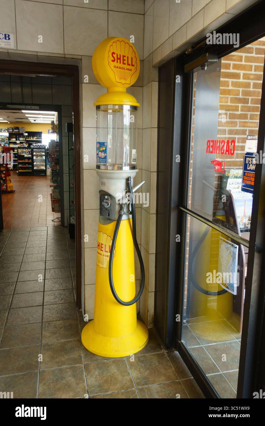 Replica of a vintage Shell Gasoline dispenser converted into a bubble ...