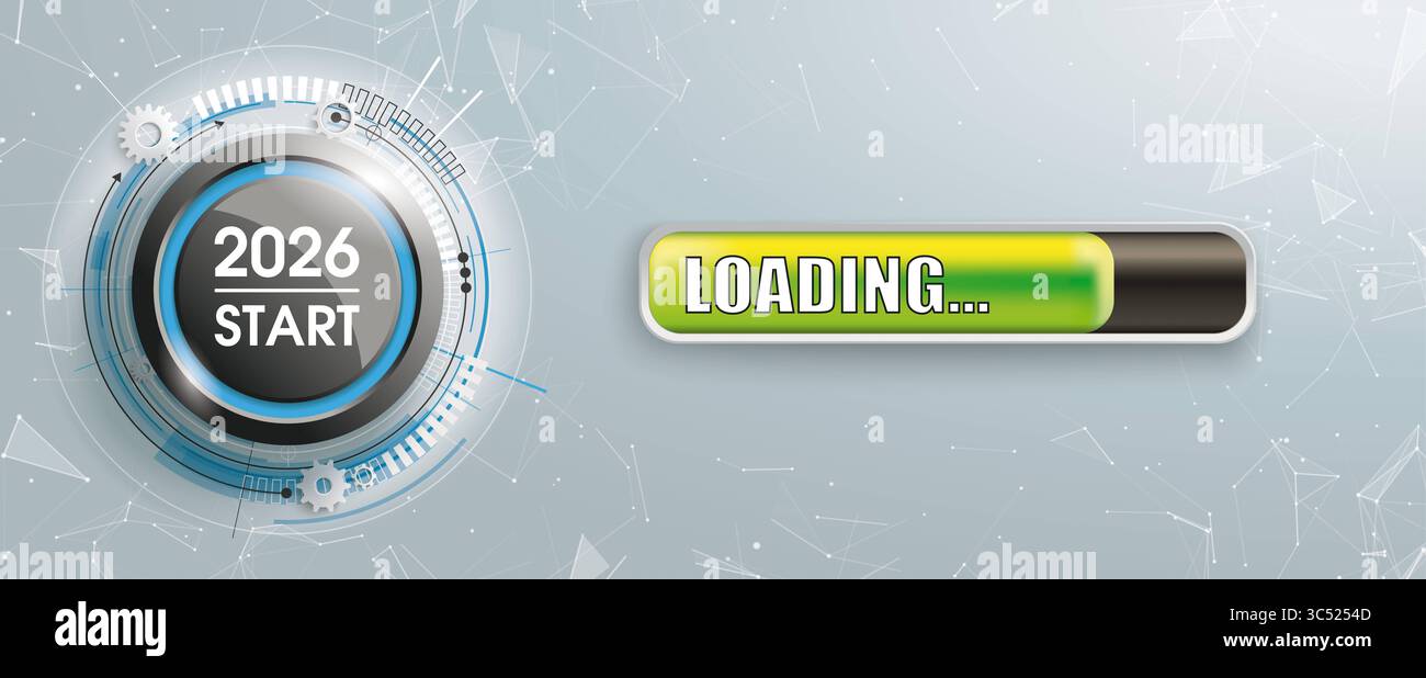 2026 Start Button Network Loading Banner Button with progress bar and ...