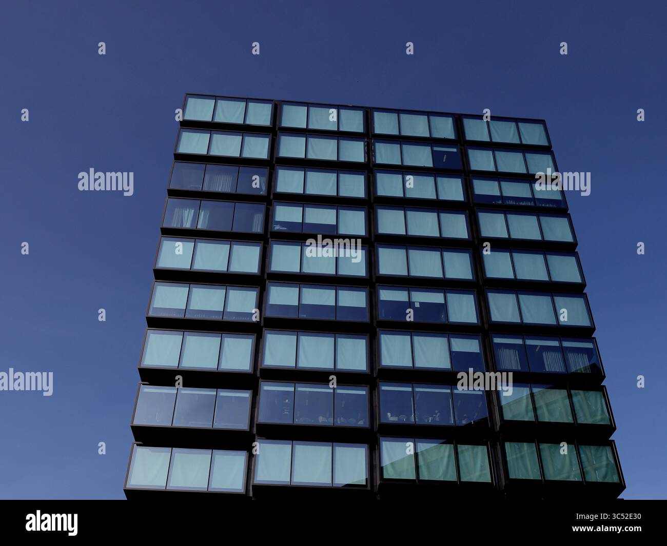 Angular view of Terrace Tower in Amsterdam showcases a geometric grid ...