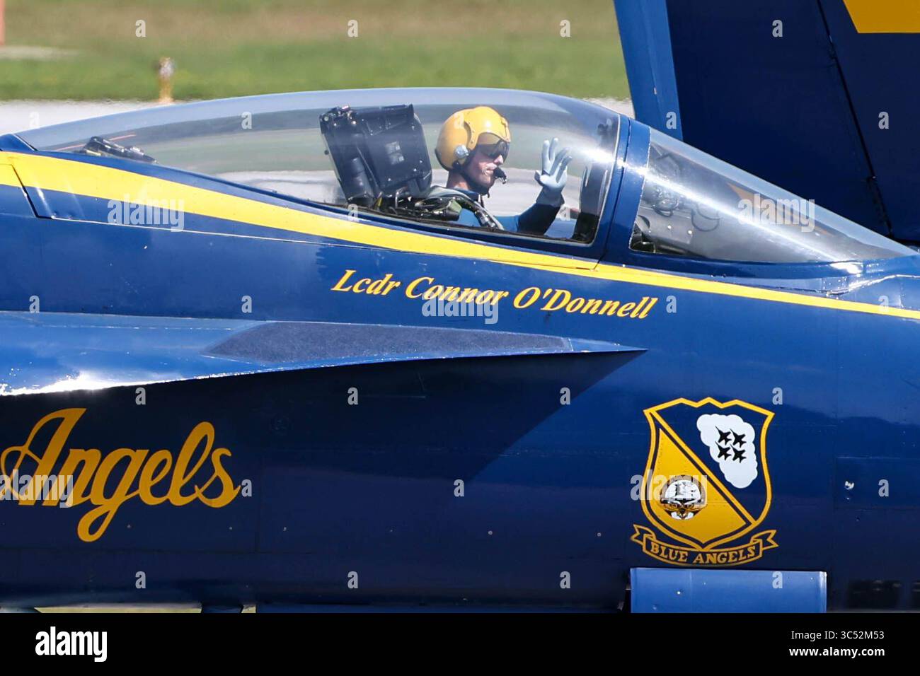 July 29, 2025: Lieutenant Commander Connor O'Donnell waves to the crowd ...