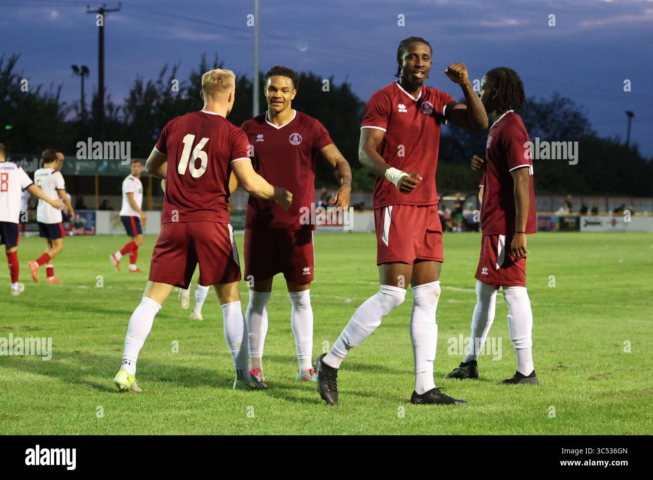 Ben Tompkins of Chelmsford City scores the third goal and David Longe ...