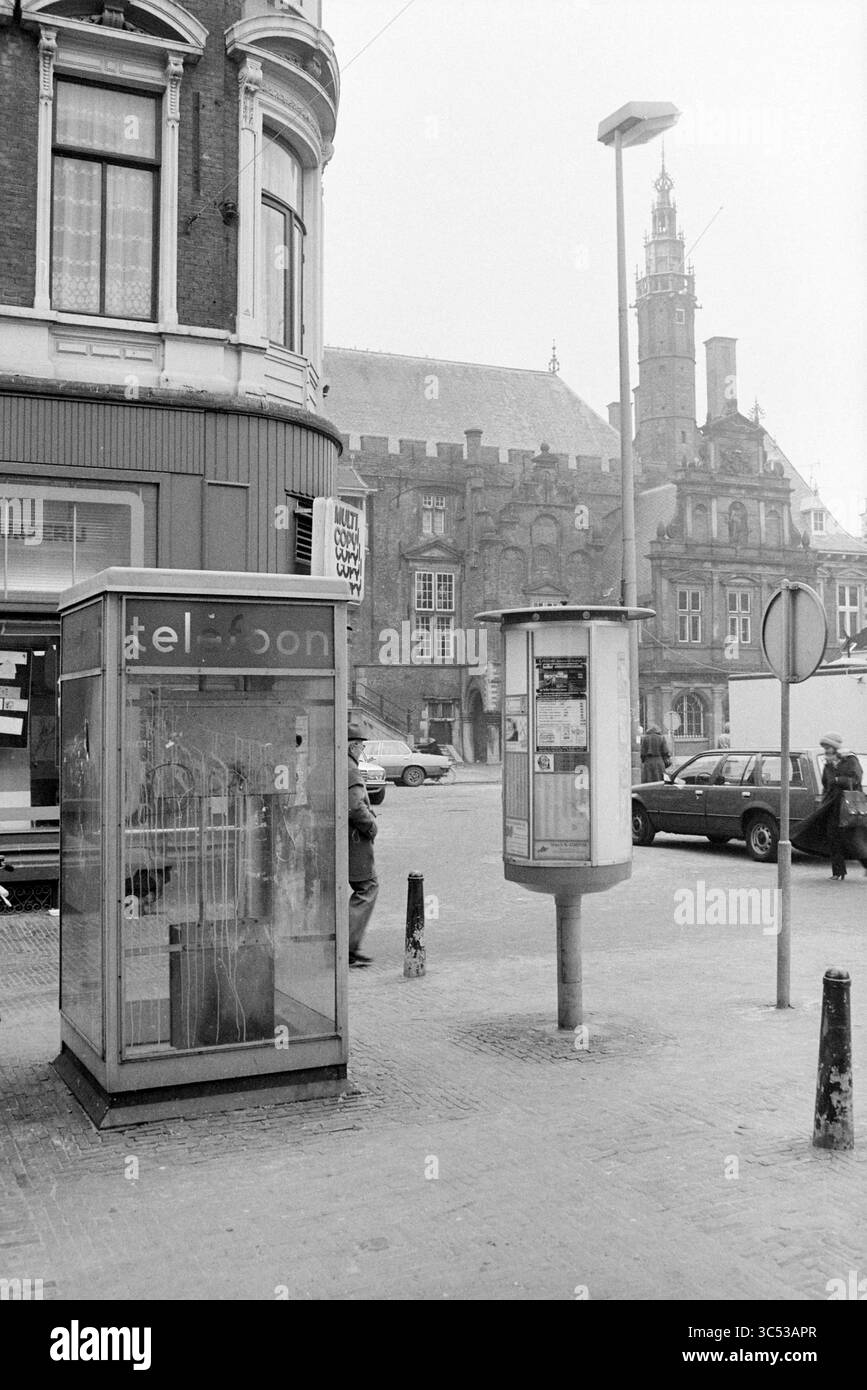 Old telephone booth in historic Black and White Stock Photos & Images ...