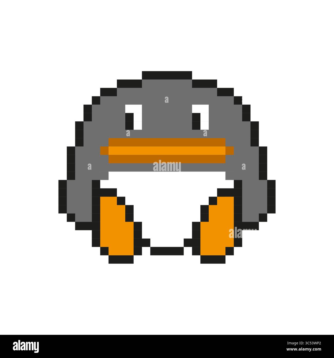 Pixel penguin character. Cute bird illustration. Game animal avatar ...