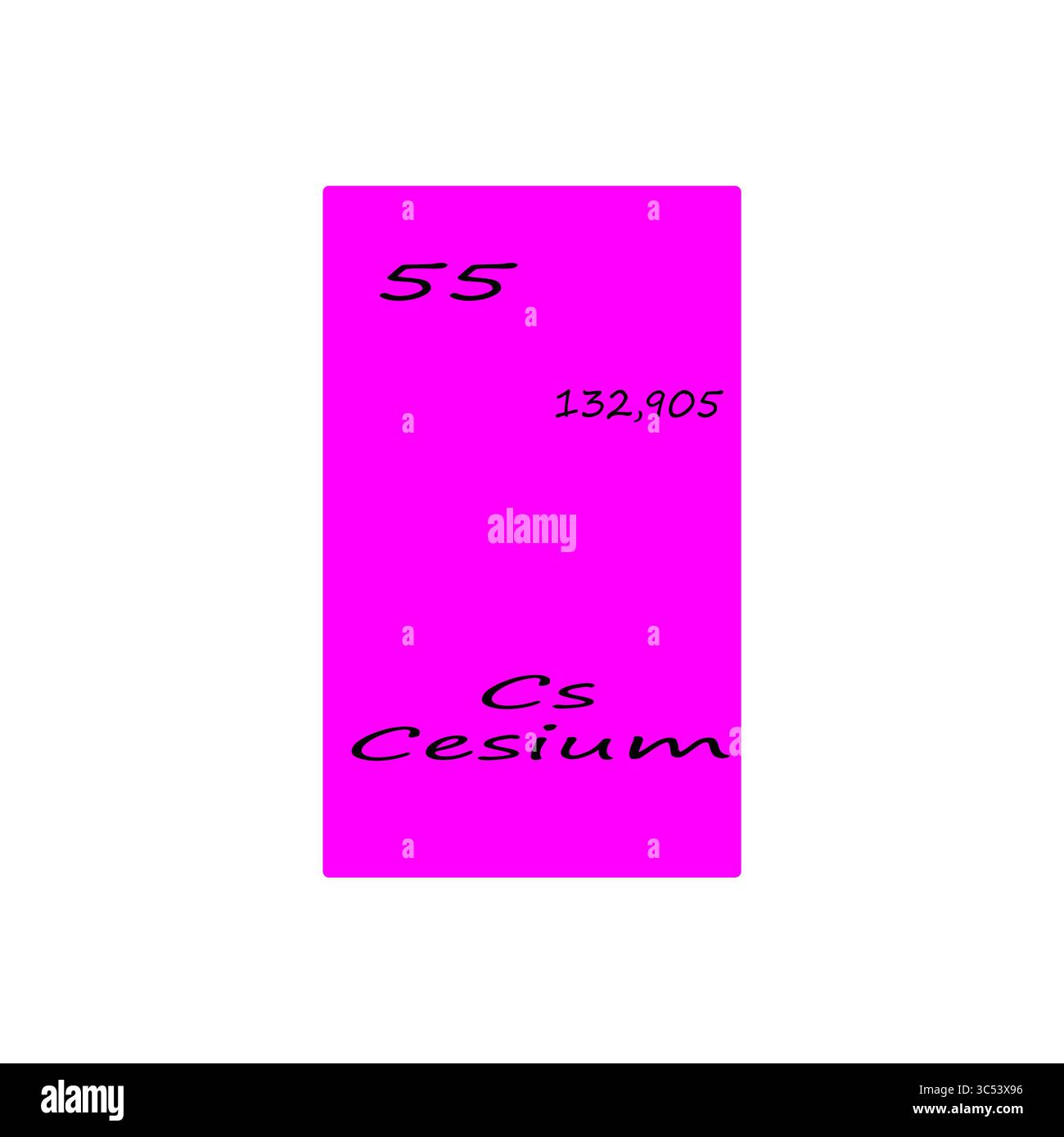 Cesium element icon. Fifty five number. One hundred thirty two mass ...