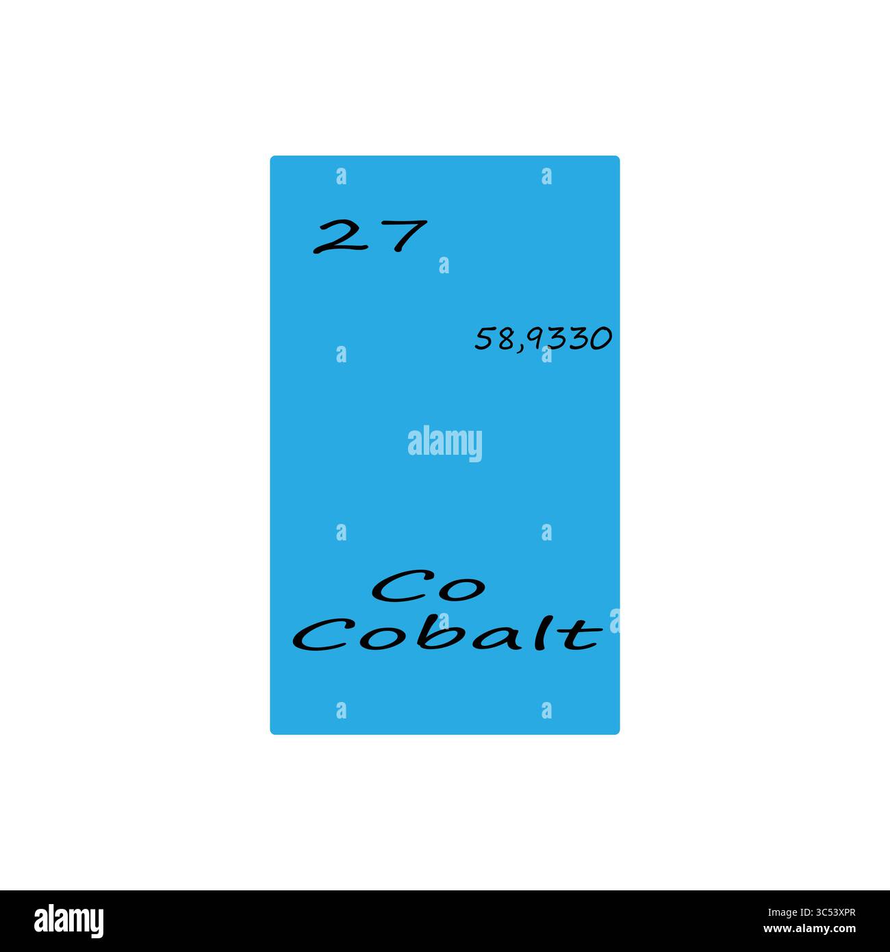 Cobalt element icon. Twenty seven number. Fifty eight mass. Vector ...