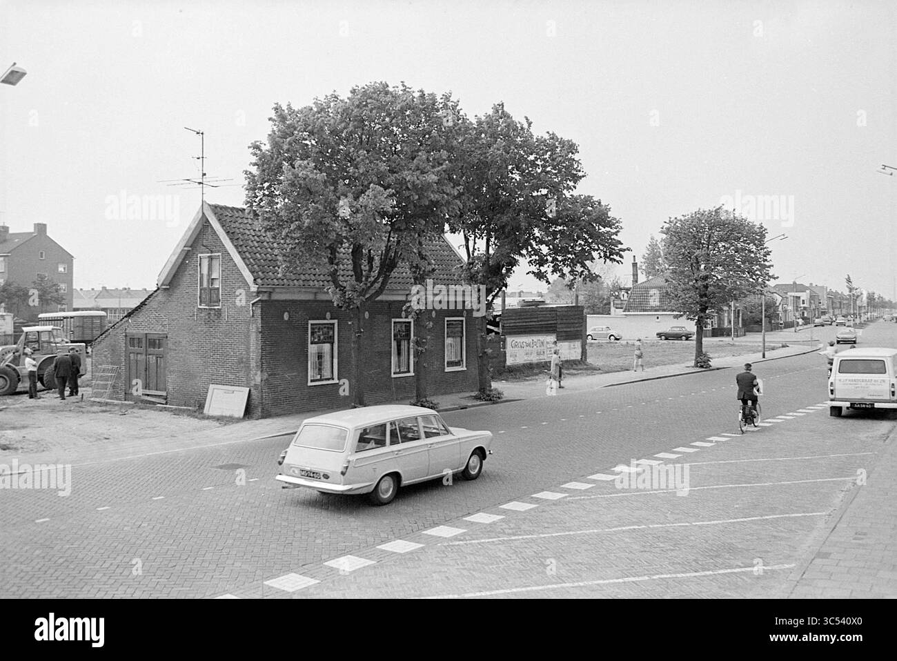 Small town buildings houses in Black and White Stock Photos & Images ...