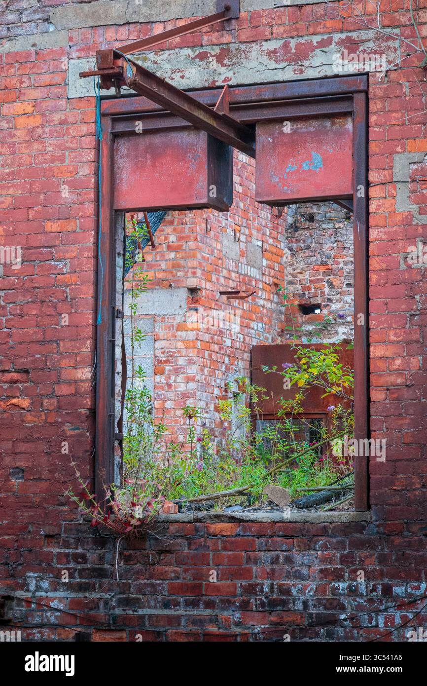 Broken warehouse and factory building in North Shields, July 2025 Stock ...