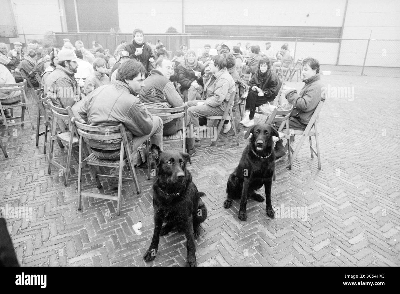 Large group of people walking event Black and White Stock Photos ...
