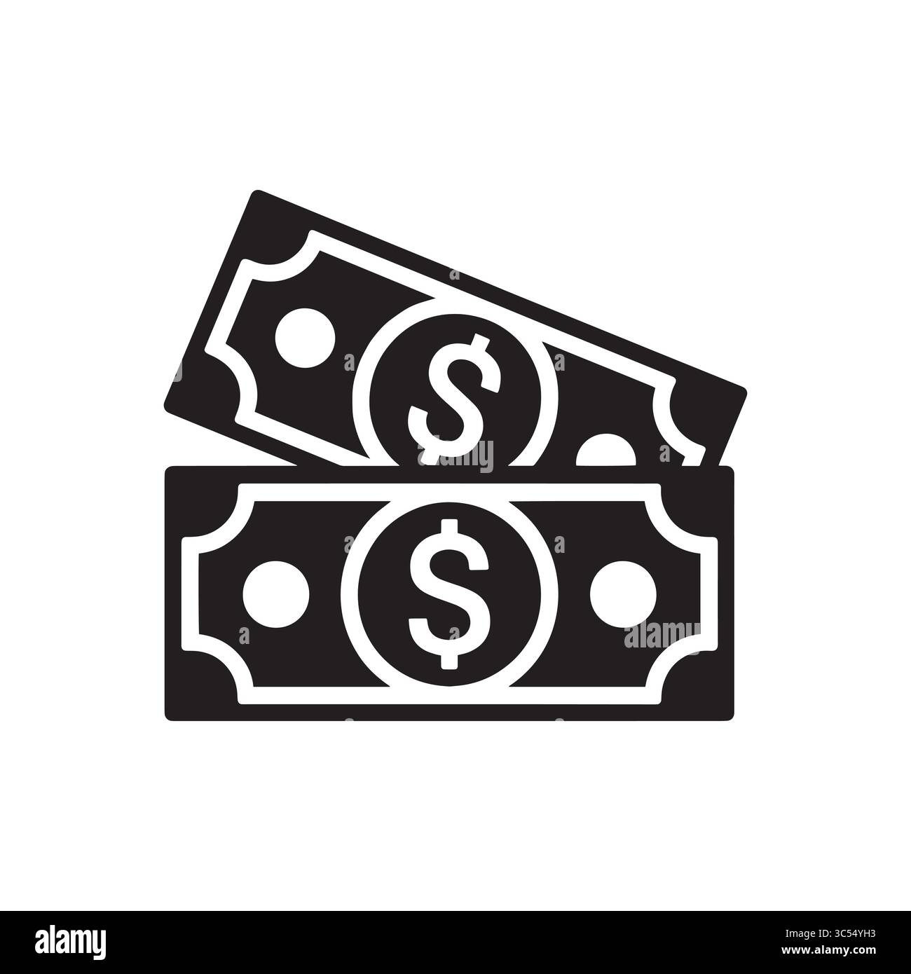 Dollar Bill Silhouettes – Minimalist Black & White Currency Icons for ...