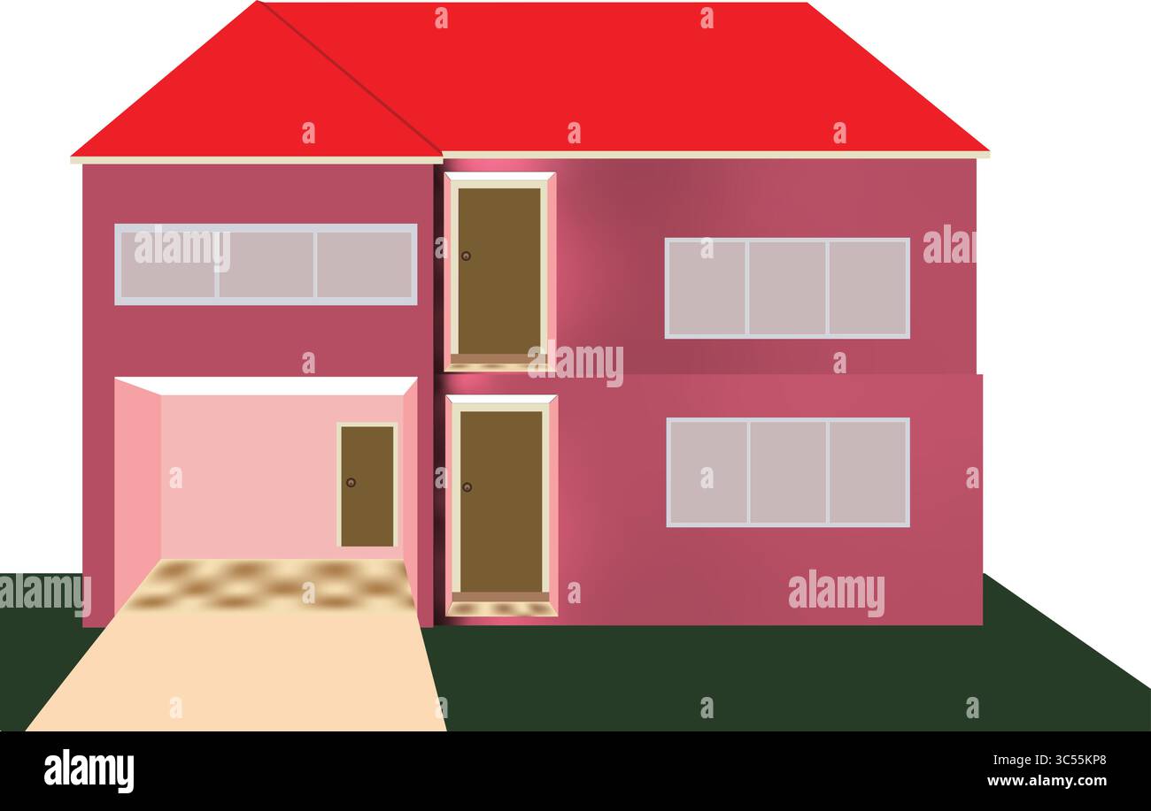 House building outside garage Stock Vector Images - Alamy