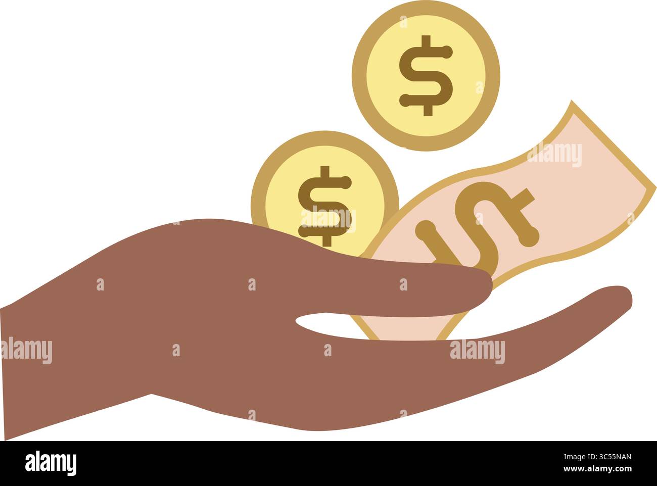 Business hand receiving icon Cut Out Stock Images & Pictures - Alamy