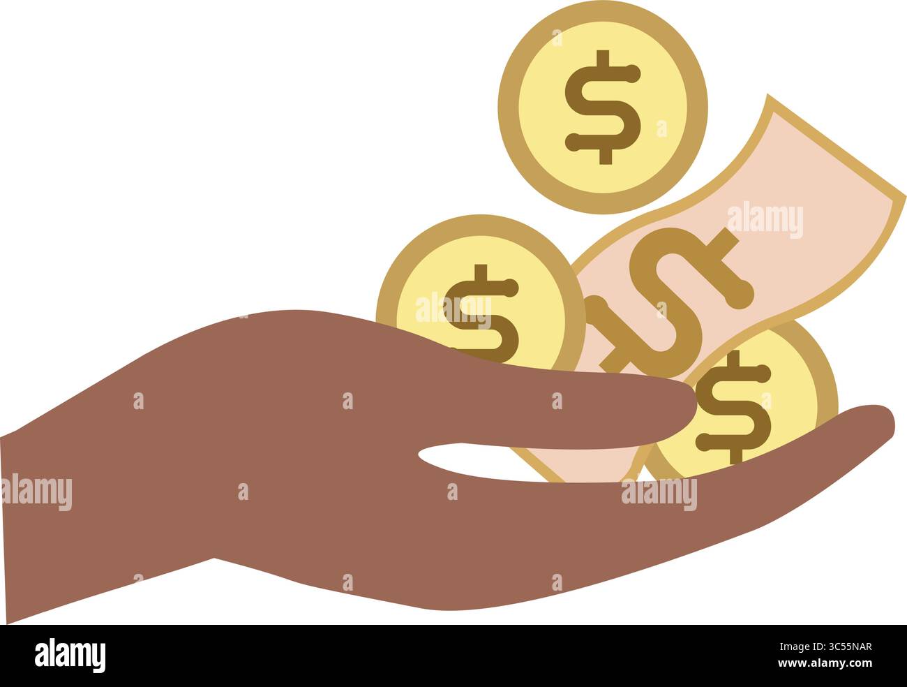 Hand receiving money Stock Vector Images - Alamy