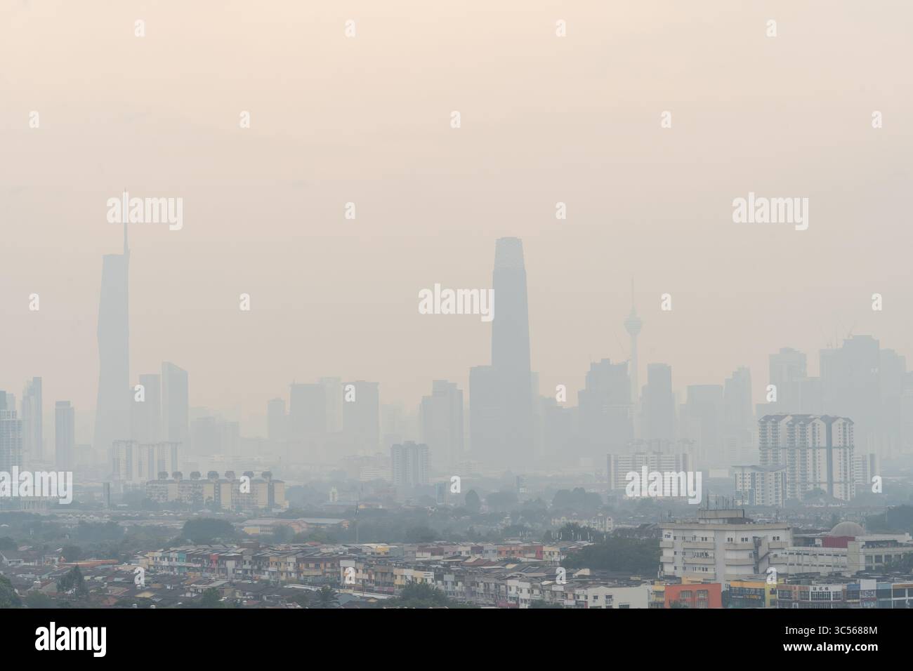 KL, Malaysia - July 22,2025 : Kuala Lumpur cityscape obscured by haze ...