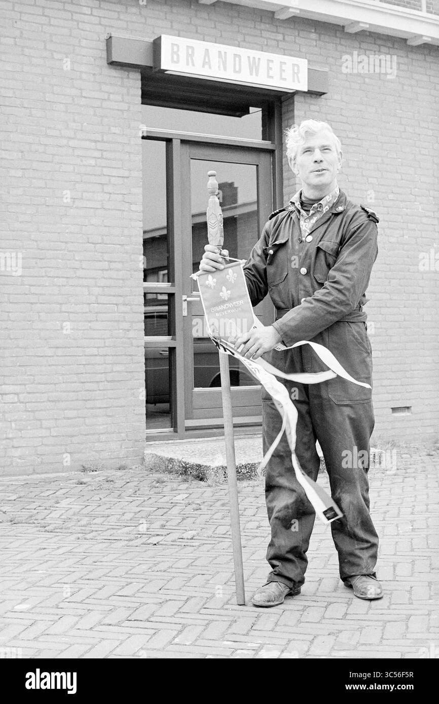 Firefighter with Oterleker, fire brigade staff, Beverwijk, The ...