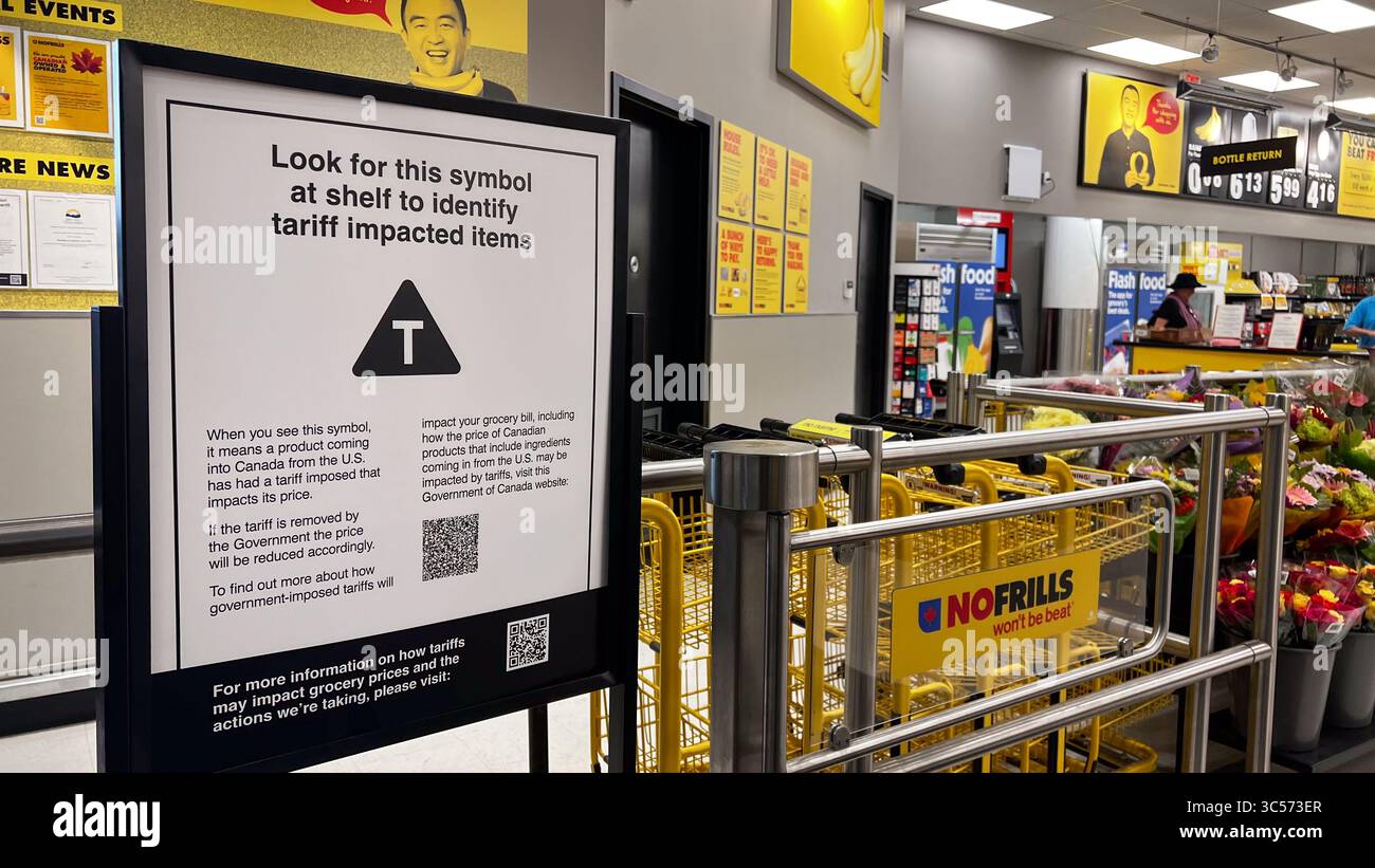 Vancouver, Canada - July 24,2025:Inside a vibrant No Frills store, a ...