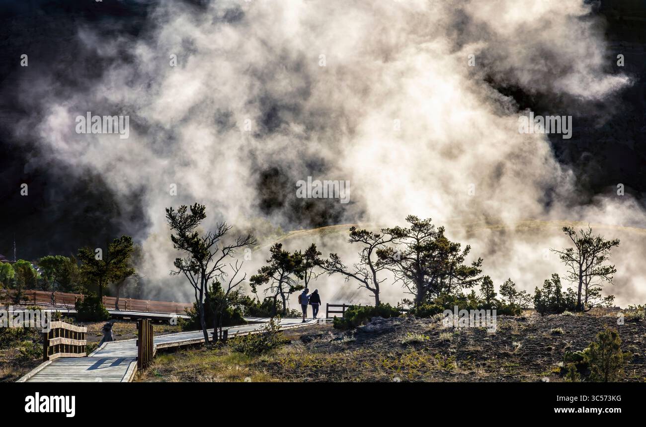 Lower Terraces of Mammoth Hot Springs in Yellowstone National Park ...