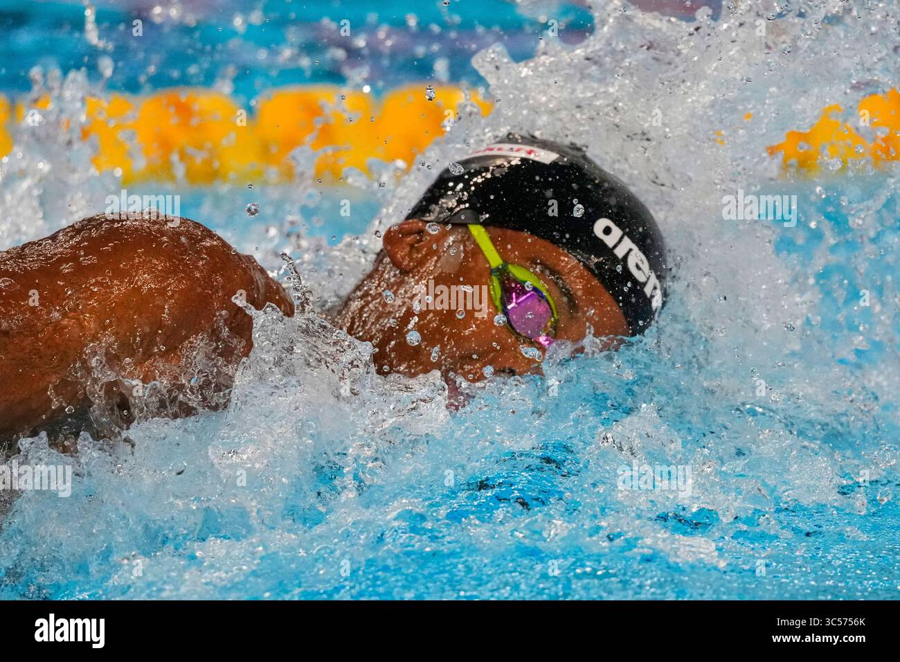 Cory Werrett of Zimbabwe competes in the men's 100-meter freestyle ...
