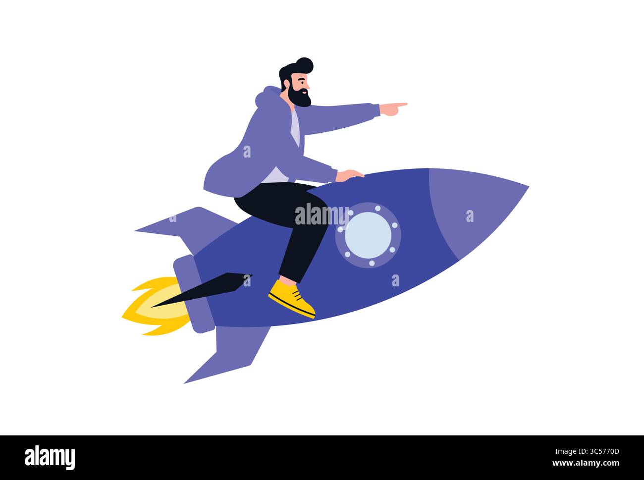 Launching business strategy rocket Stock Vector Images - Alamy